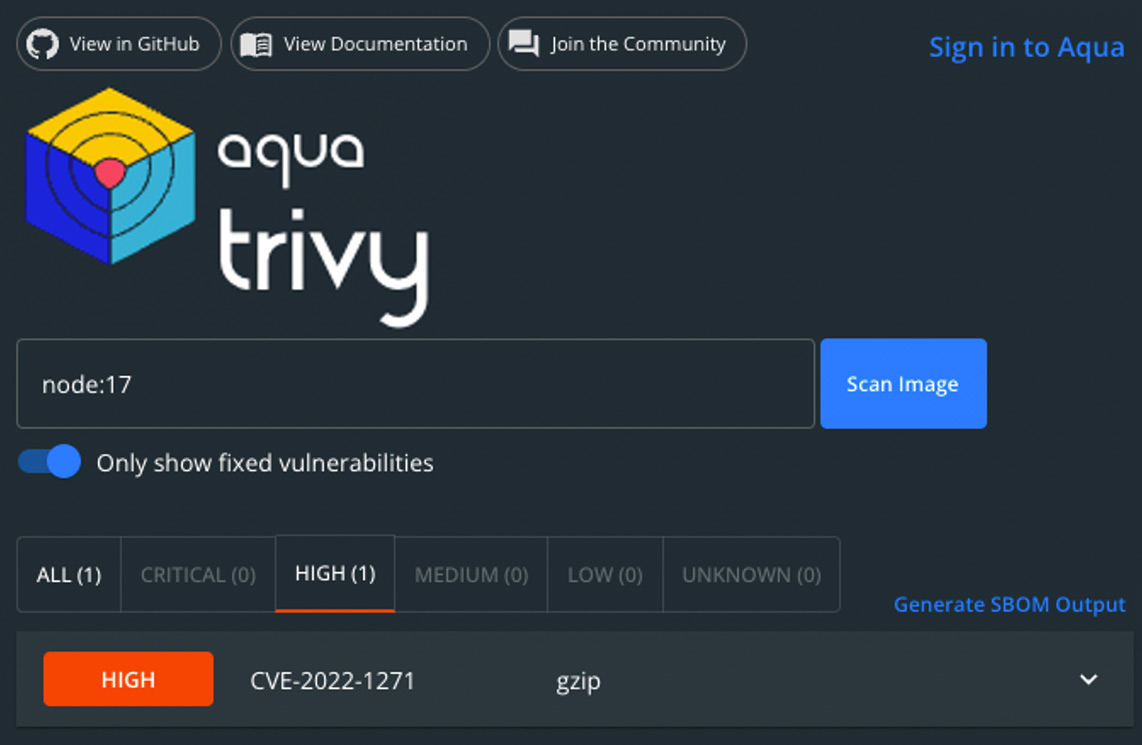 Unlimited Container Image Scanning in Docker Desktop with Trivy